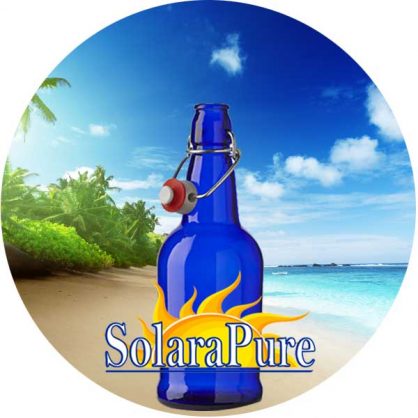 SolaraPure – Original Blue Glass Solar Water Bottle