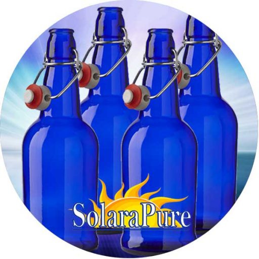 Blue Glass Solar Water Bottle 32 ounce (4 Pack) – SolaraPure
